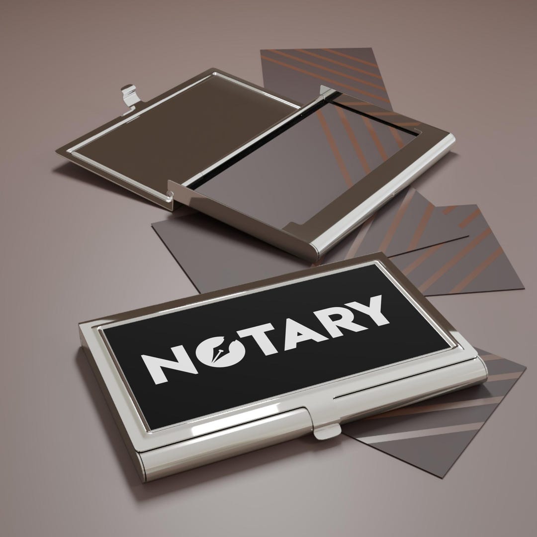 Notary Public Business Card Holder, Custom Metal Cardholder for Mobile ...