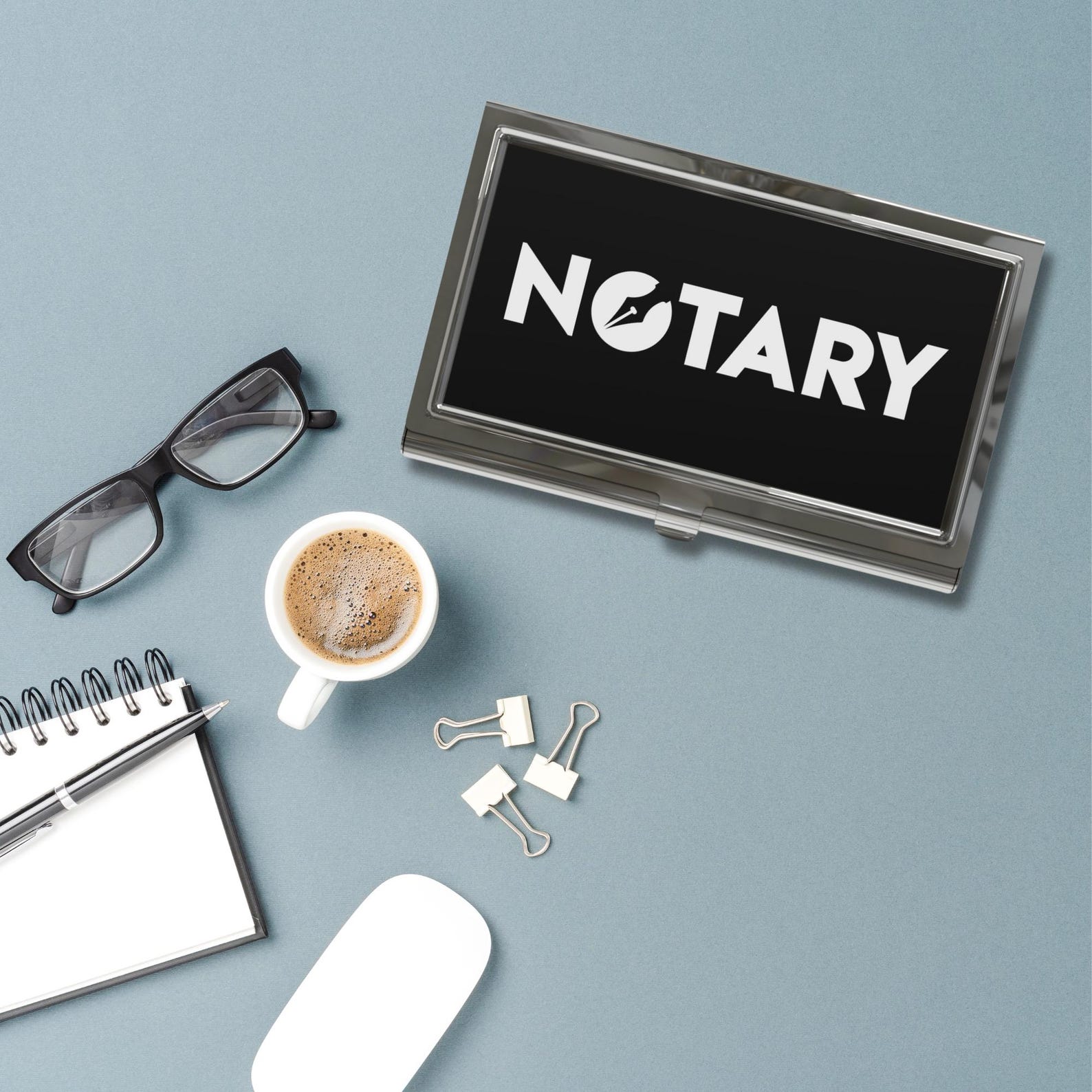 Notary Public Business Card Holder, Custom Metal Cardholder for Mobile ...