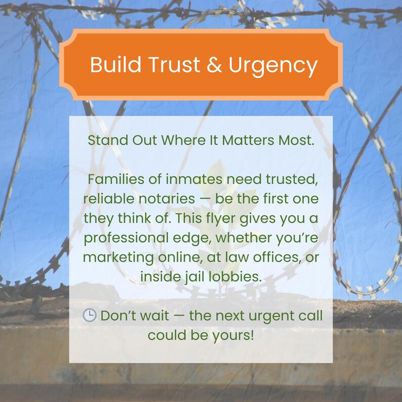 Brandable Jail Notary Services Flyer, Canva Template for Notaries ...