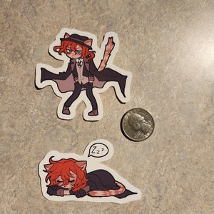Bungou Stray Catboy Vinyl Stickers - Etsy