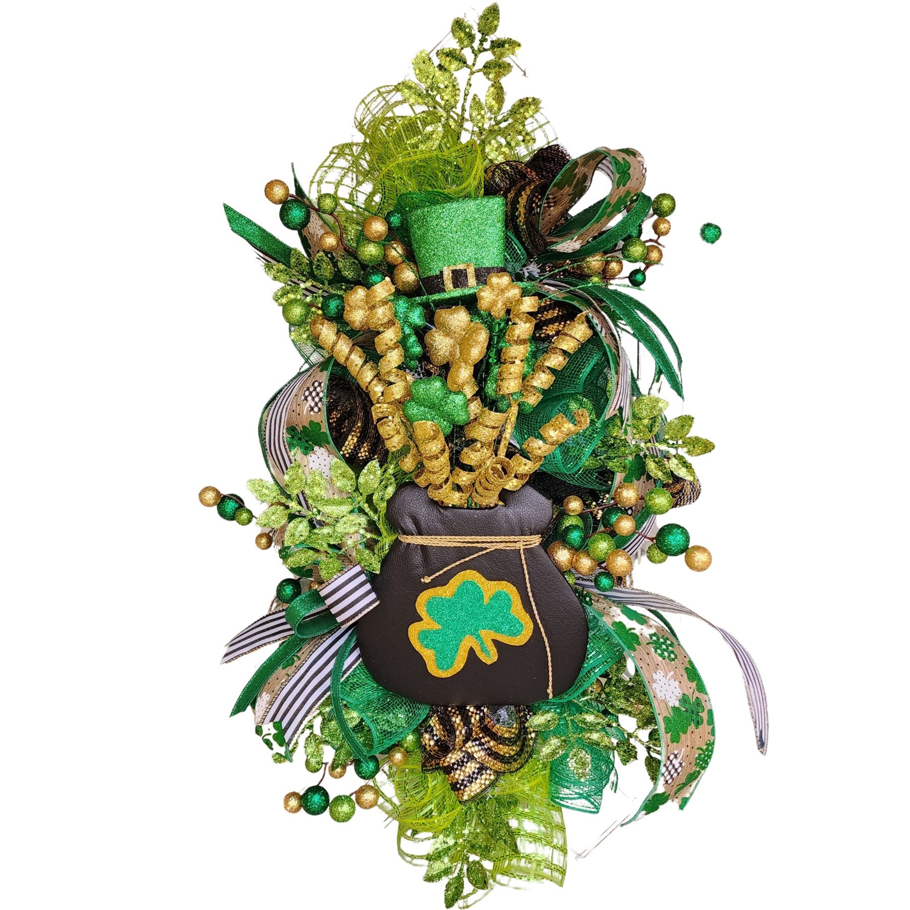 Handmade St. Patrick's Day Swag With Leprechaun's Gold, Shamrock ...