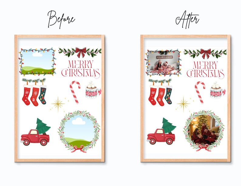 Christmas Photo Collage Template | Editable Family Wall Art (canva ...