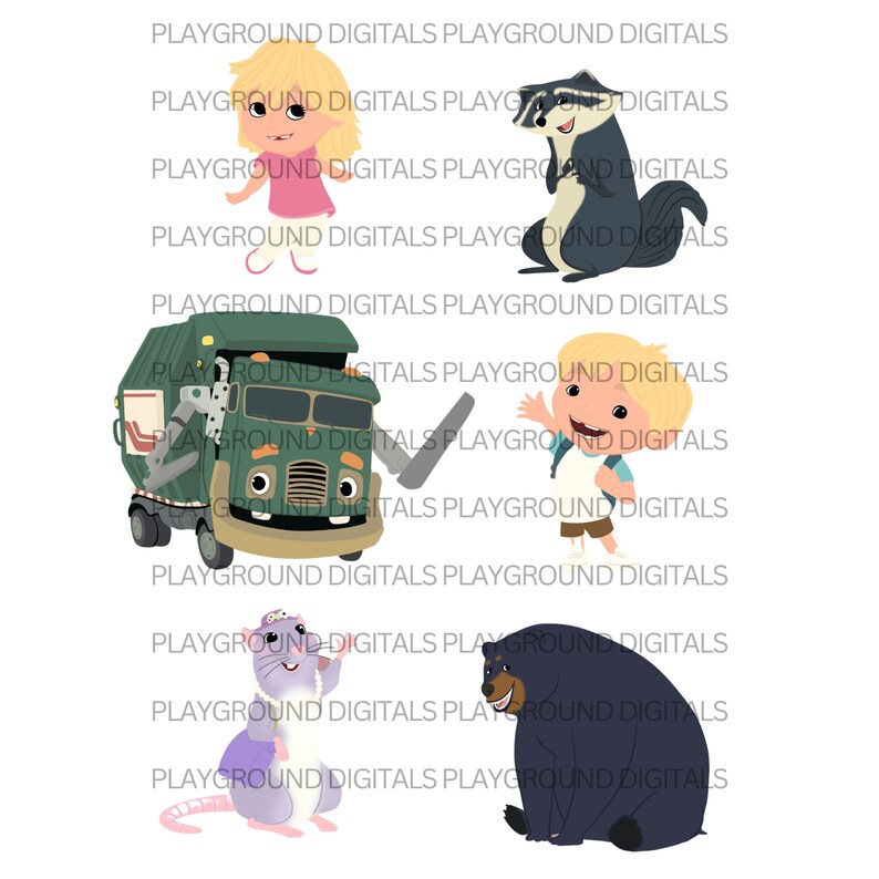 Trash Truck Character Art - Digital Download - High-quality PNG - 15x15 ...