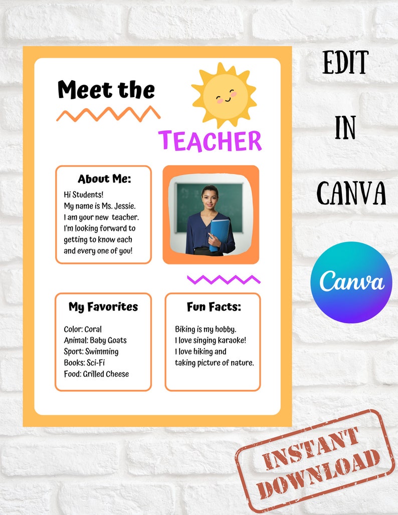 Meet the Teacher Template, Meet Your Teacher, Meet Your Teacher ...