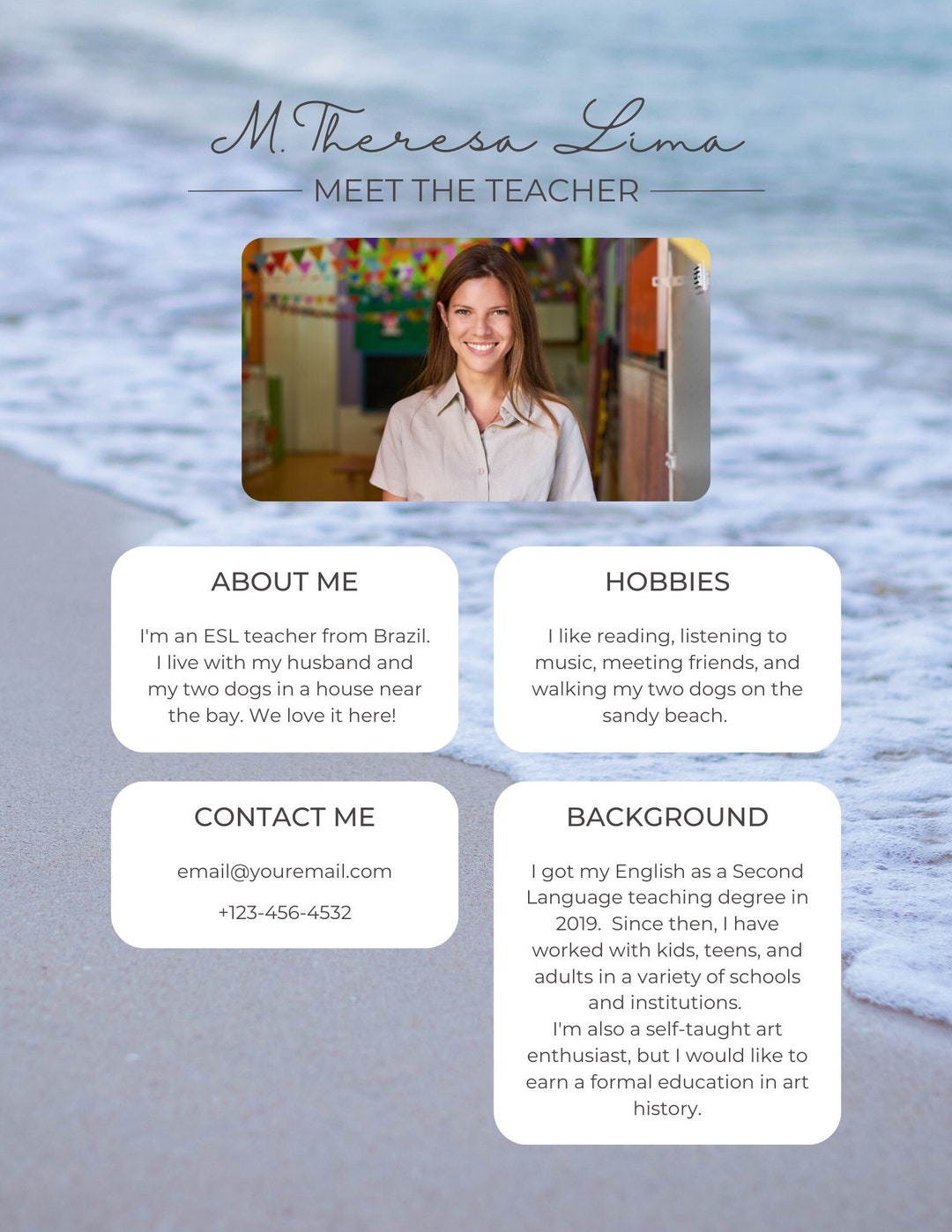 Meet the Teacher Editable I I Meet the Teacher Beach Template I ...