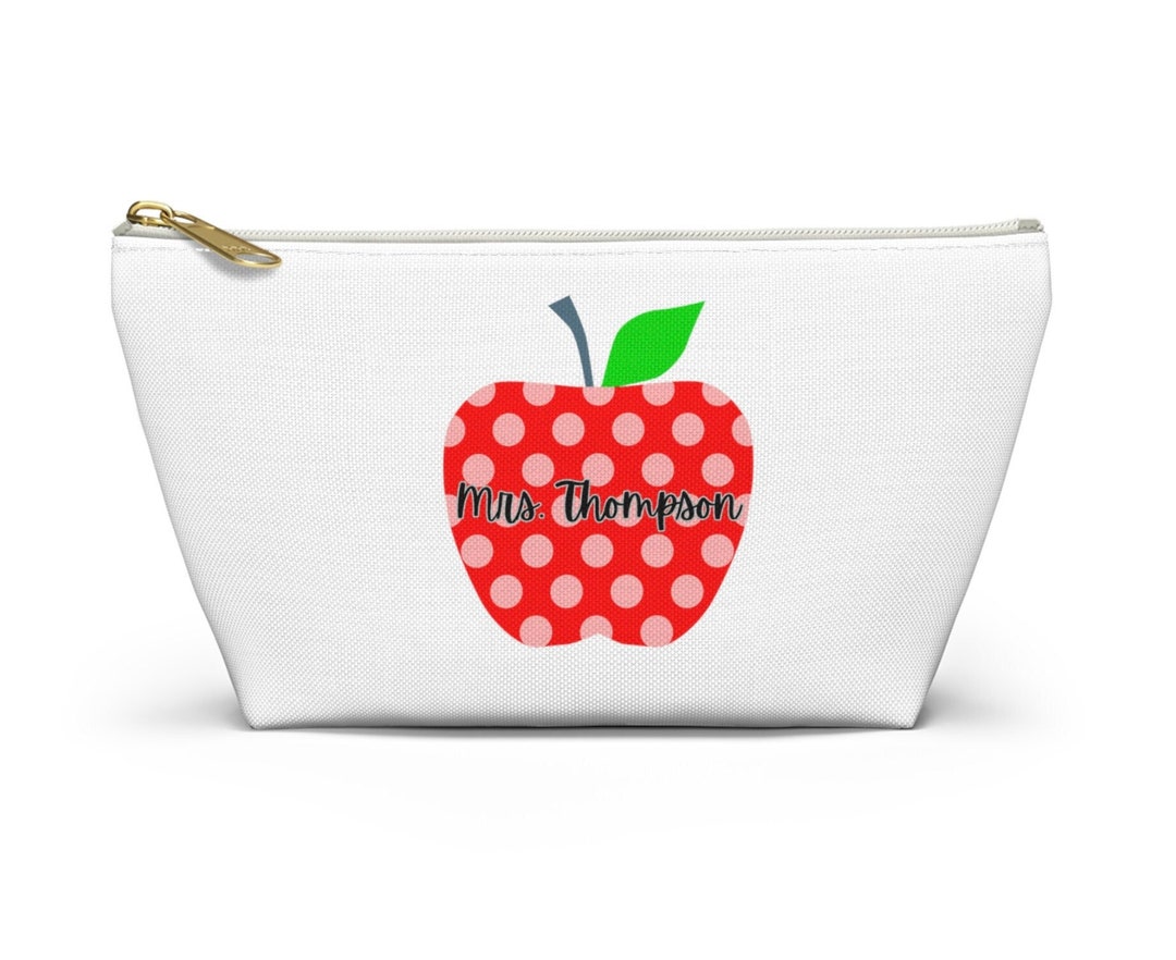 Personalized Apple Pouch, Teacher Gift, School Supplies Bag - Etsy