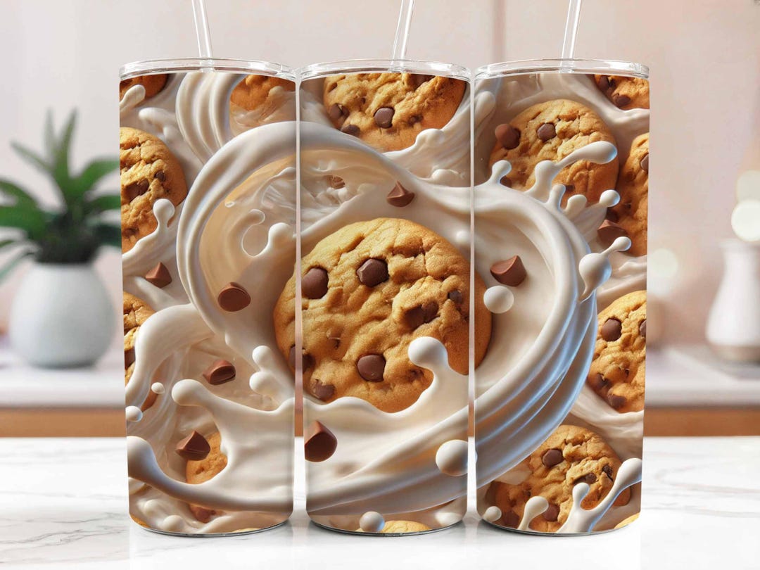 Chocolate Chip Cookies & Milk Tumbler Wrap - 20 Oz Digital Download ...