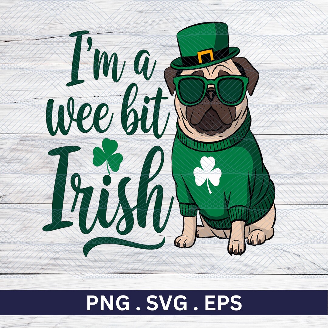 Lucky Pug St. Patrick’s Day Design PNG, SVG, Retro Shamrock PNG ...