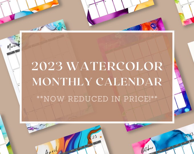 2023 Watercolor Monthly Calendar Set Printable *digital Product* - Etsy