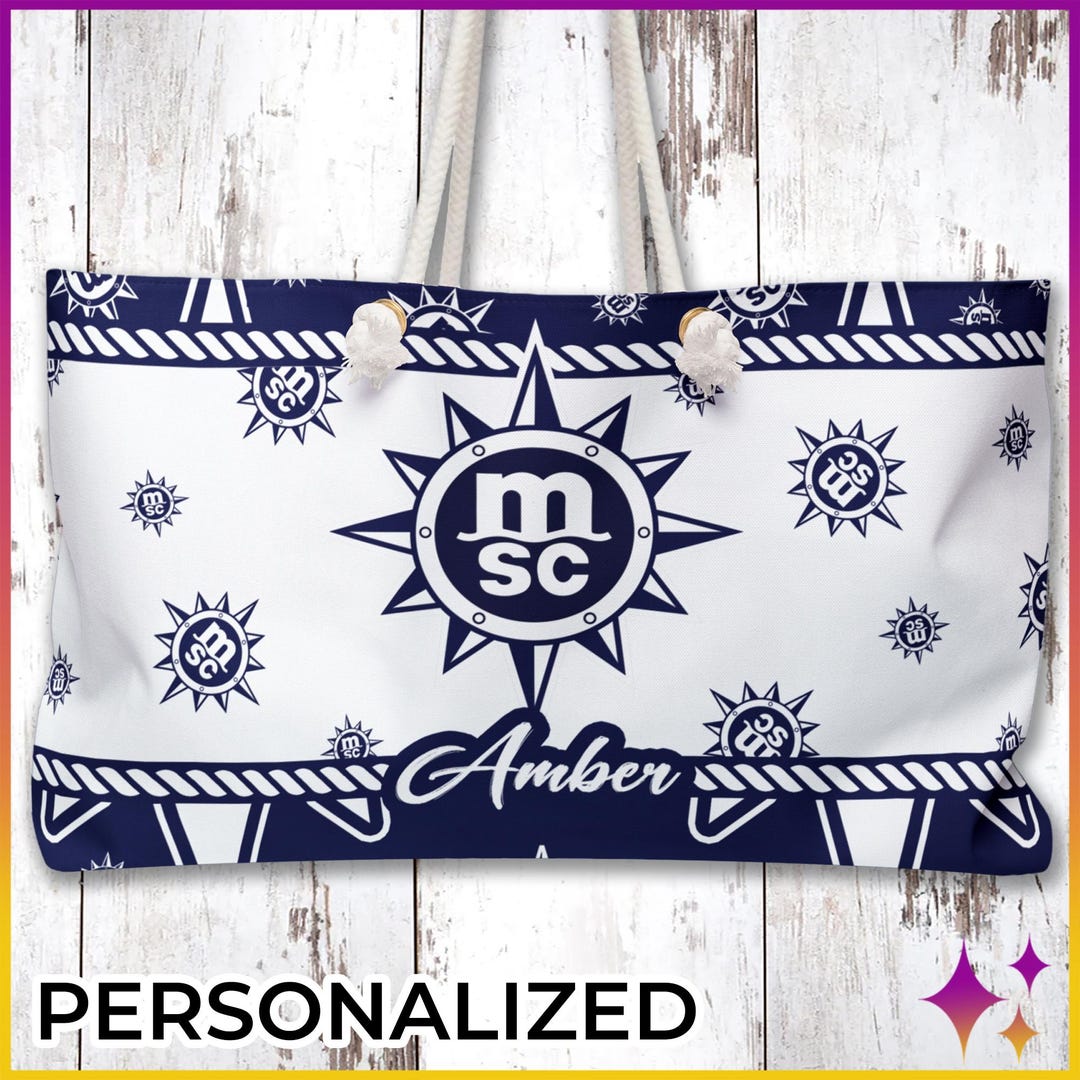 Custom MSC Bag Cruise Tote Beach Bag| Personalized MSC Cruise Tote Bag ...