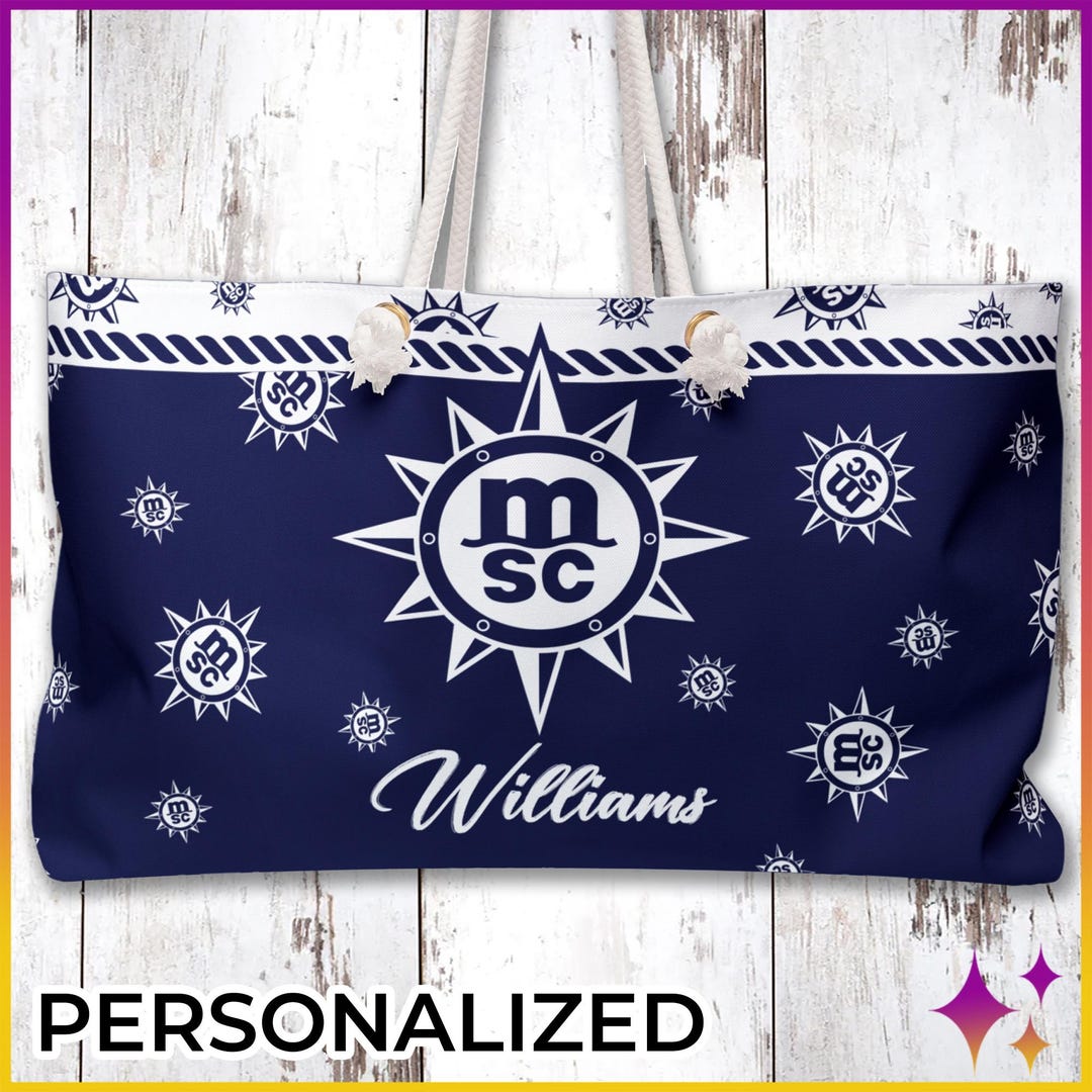 Custom MSC Bag Cruise Tote Beach Bag| Personalized MSC Cruise Tote Bag ...