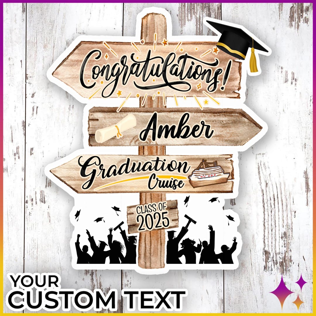 Graduation Cruise Door Magnet Direction Sign | Personalized Royal ...