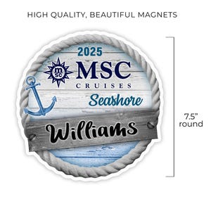 Cruise Door Magnets MSC | Personalized MSC Cruise Door Magnet Sign ...
