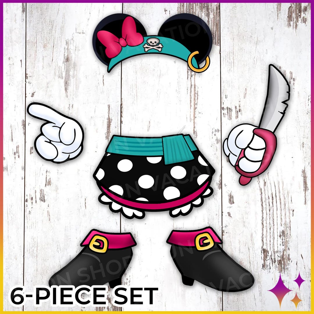 Pirate Minnie Disney Cruise-deurmagneetset | Disney Cruisemagneet ...