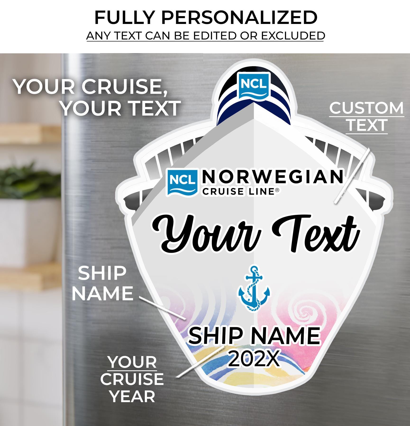 Norwegian NCL Cruise Door Magnets Ship | Personalized NCL Norwegian ...
