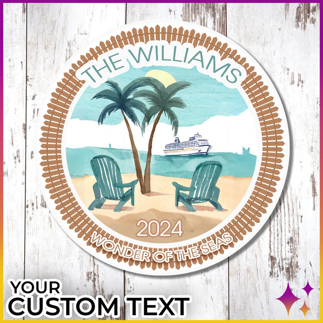 Cruise Door Magnets Beach Chairs Sign Personalized Royal Disney ...