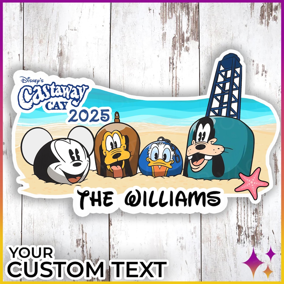 Castaway Cay Disney Cruise Door Magnet Mount Rustmore | Personalized ...