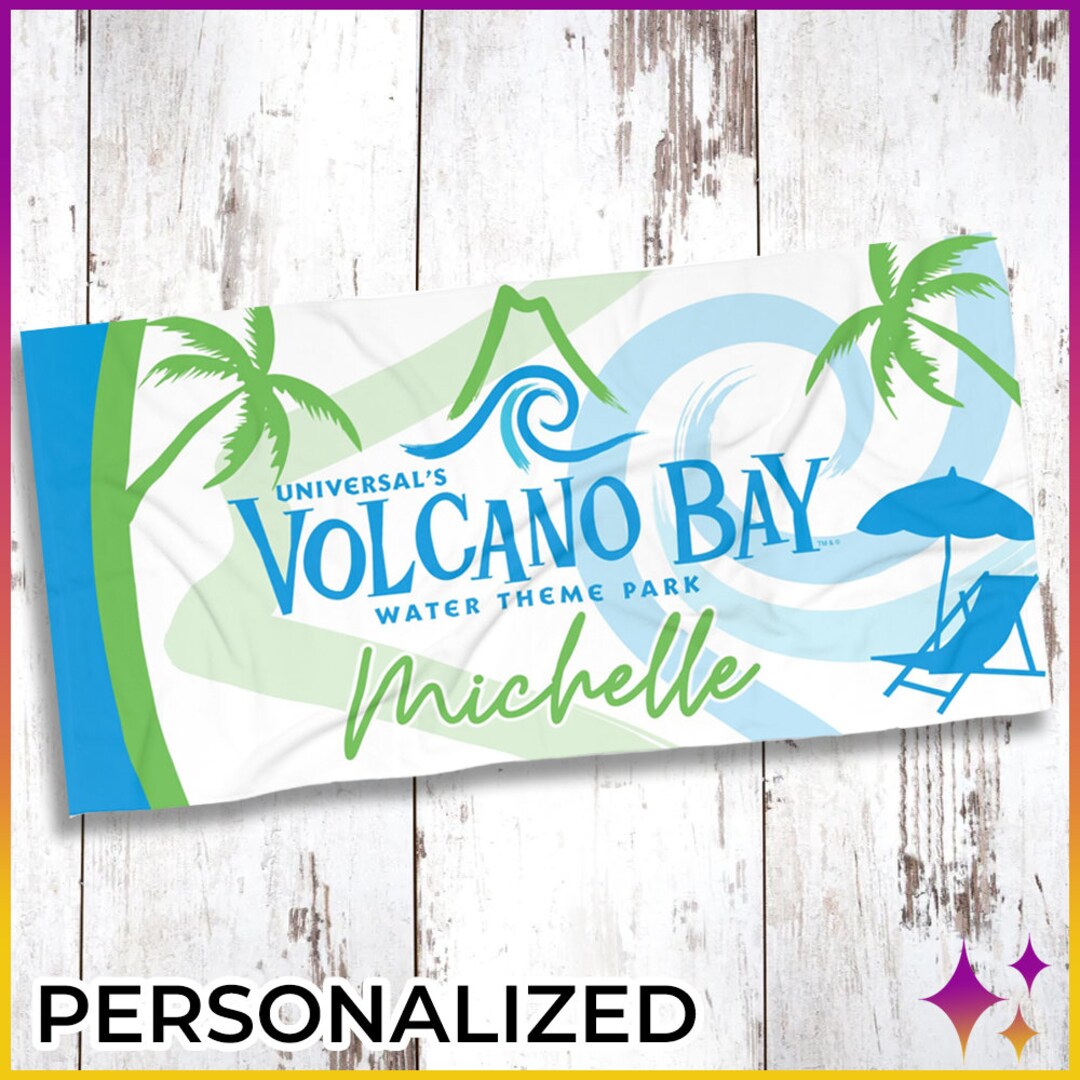 Personalized Volcano Bay Universal Studios Beach Towel | Custom Orlando ...