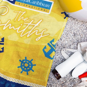 Royal Caribbean Gear Beach Towel | Personalized Royal Caribbean Cruise ...