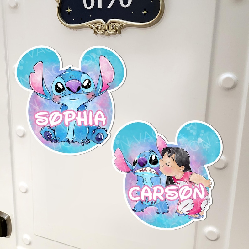 Stitch Disney Cruise Door Magnet | Personalized Lilo Stitch Magnet ...