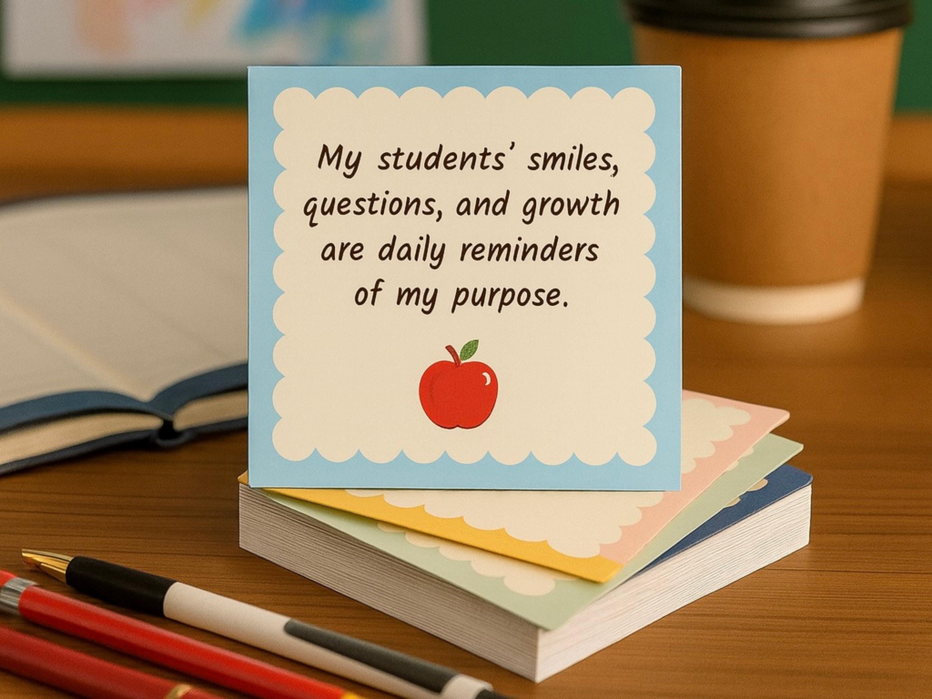 Printable Teacher Affirmation Cards: 50 Positive Mindset Cards (PDF) - Etsy