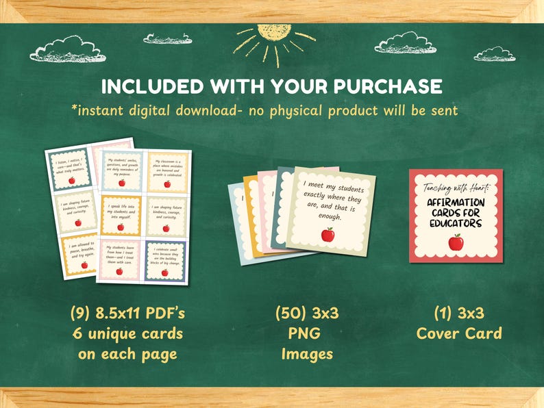 Printable Teacher Affirmation Cards: 50 Positive Mindset Cards (PDF) - Etsy