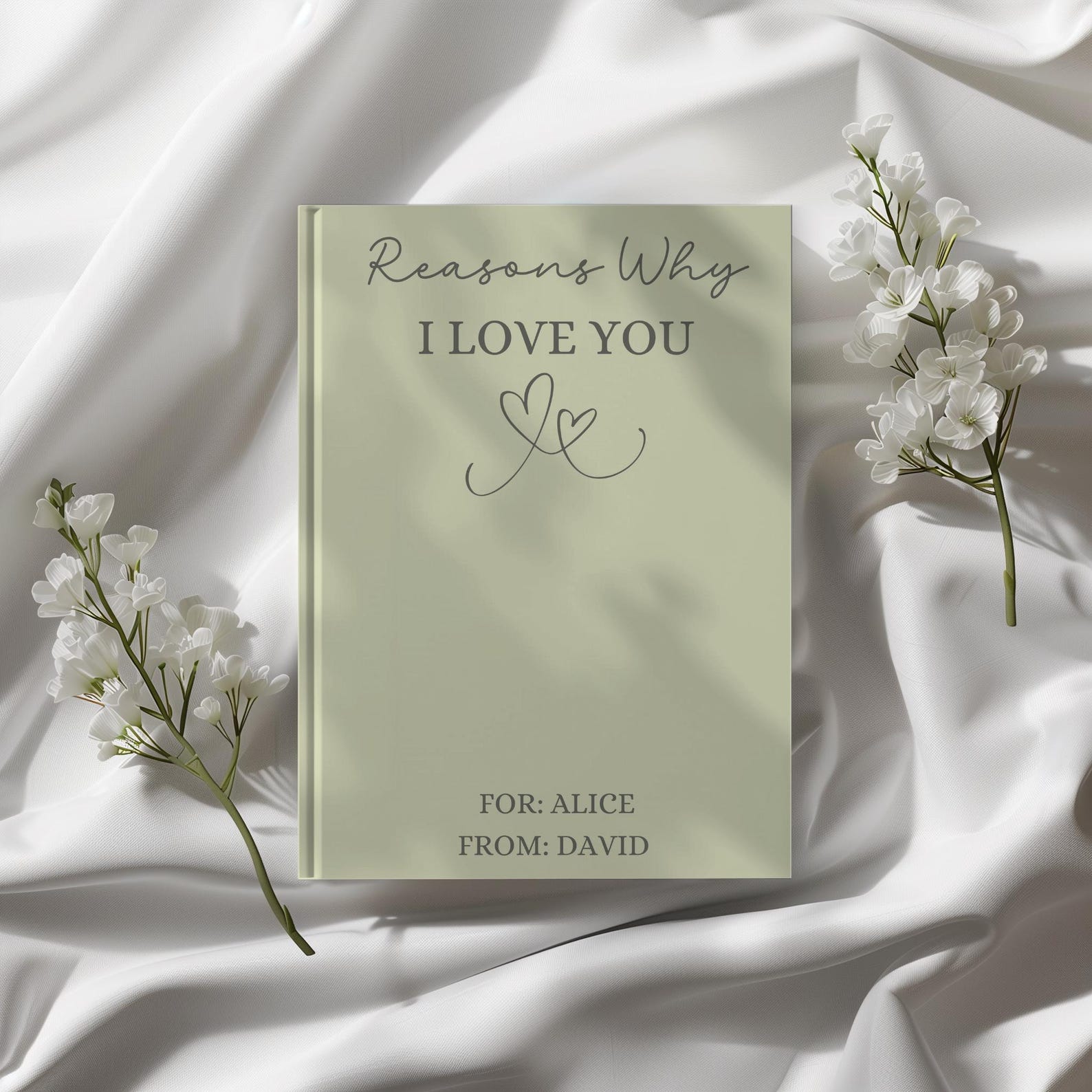 Reasons Why I Love U Lined Notebook, Hardcover Journal for Valentine's ...