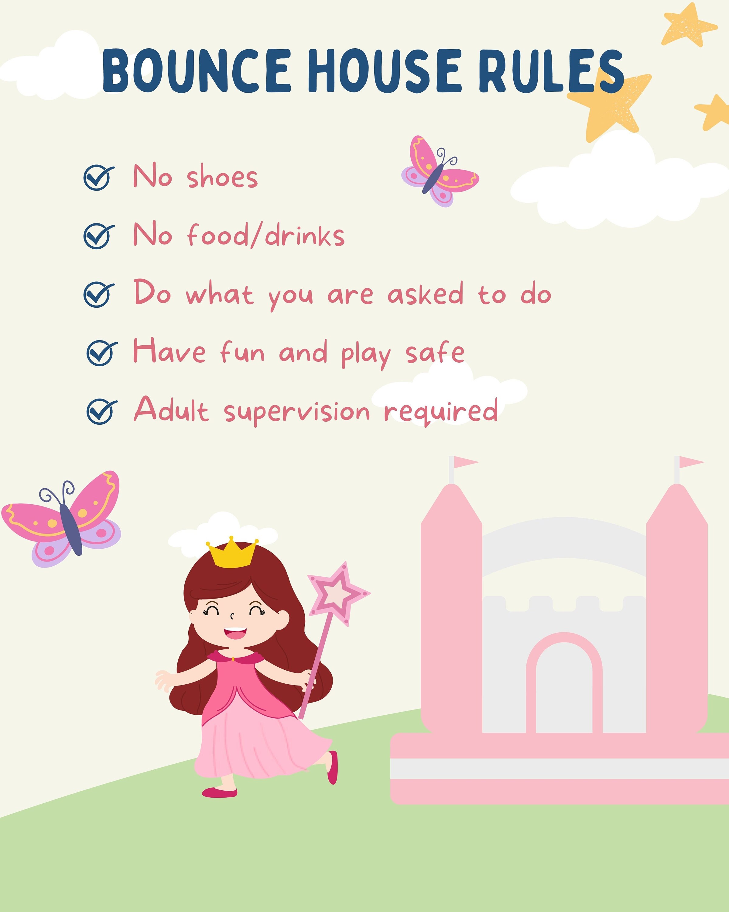 Princess Bounce House Sign Printable • DIGITAL DOWNLOAD - Etsy