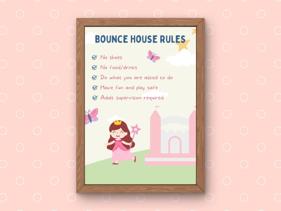 Princess Bounce House Sign Printable • DIGITAL DOWNLOAD - Etsy