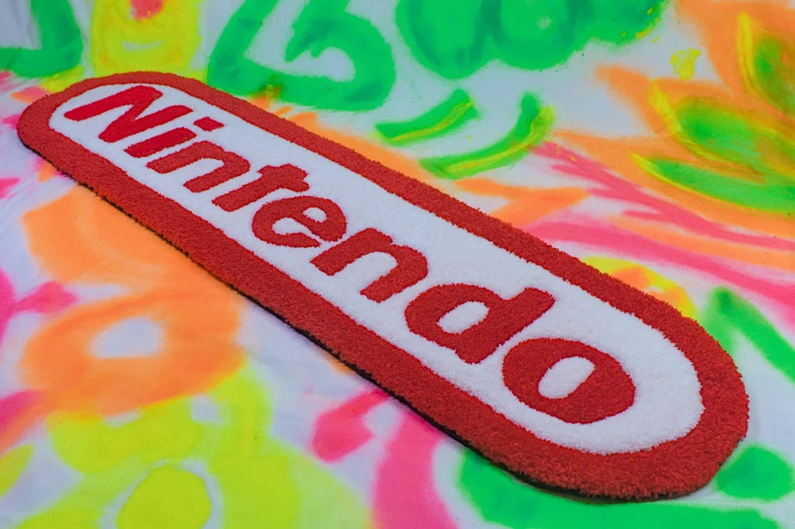 Nintendo Logo Hand-tufted Area Rug - Etsy