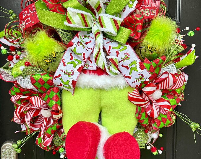 Christmas Grinch Feet Wreath - Etsy