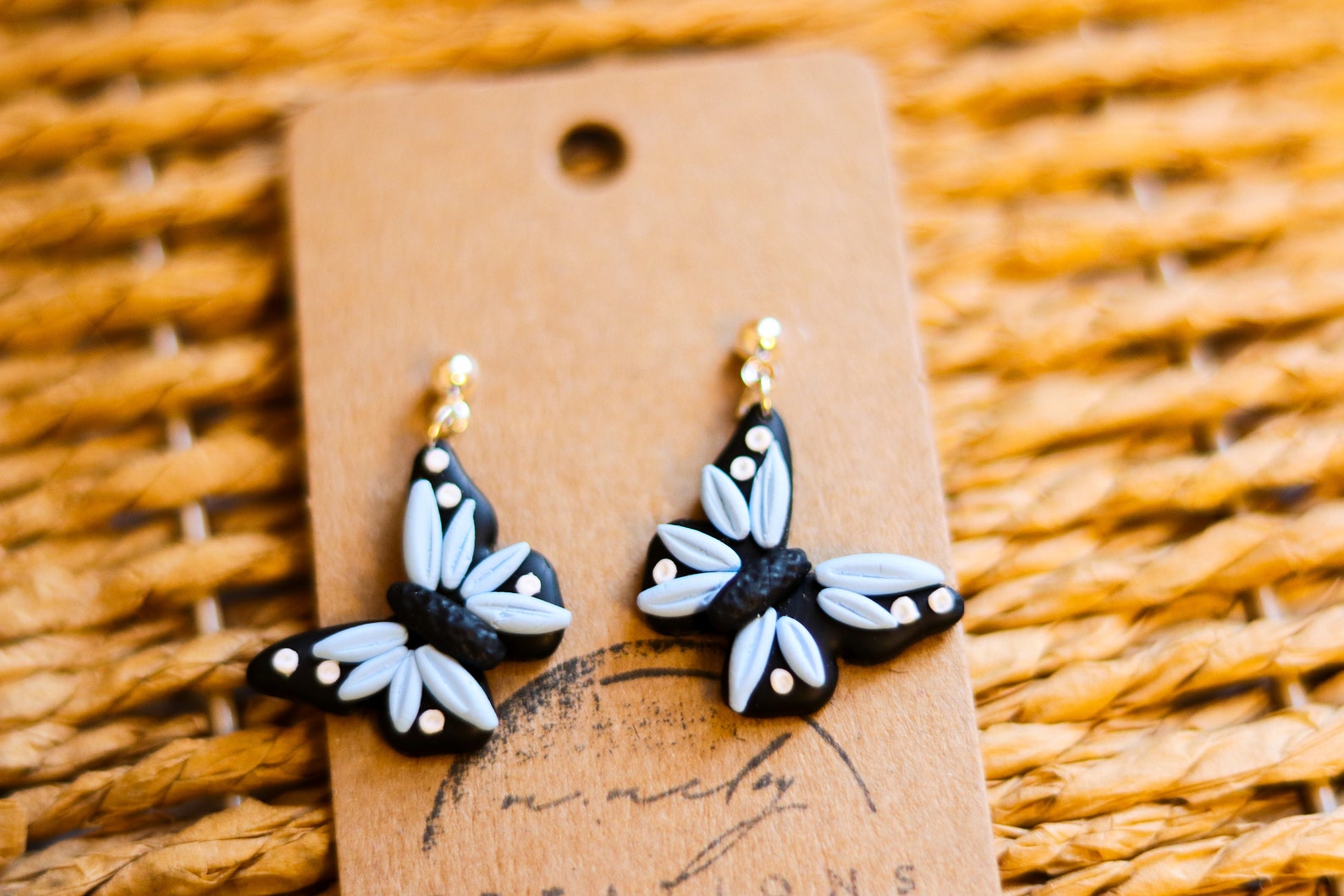 Monarch Butterfly Drop Earrings / Polymer Clay Earrings / Spring Earrings / Summer Earrings - Etsy