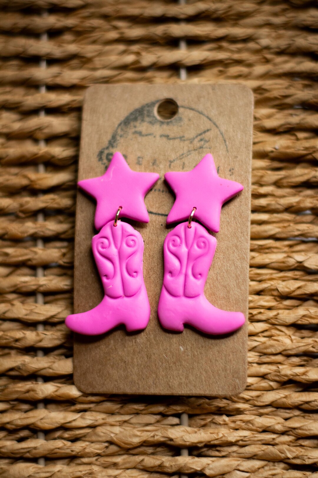 Cowgirl Boot Drop Earrings / Polymer Clay Earrings / Cowboy Boot ...