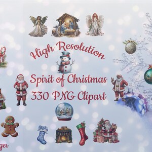 Spirit of Christmas Clipart Set Instant Download Digital Bundle Clipart ...