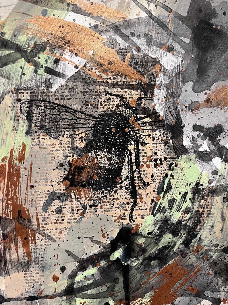 Abstract Bee Art Print - Etsy