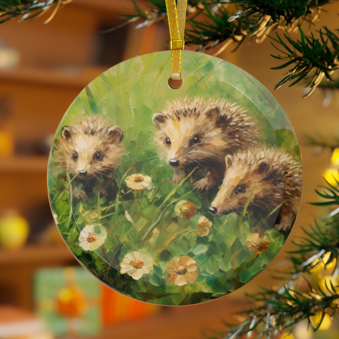Pigmy Hedgehogs Oil Painting Palette Knife Impasto Style Printed ...