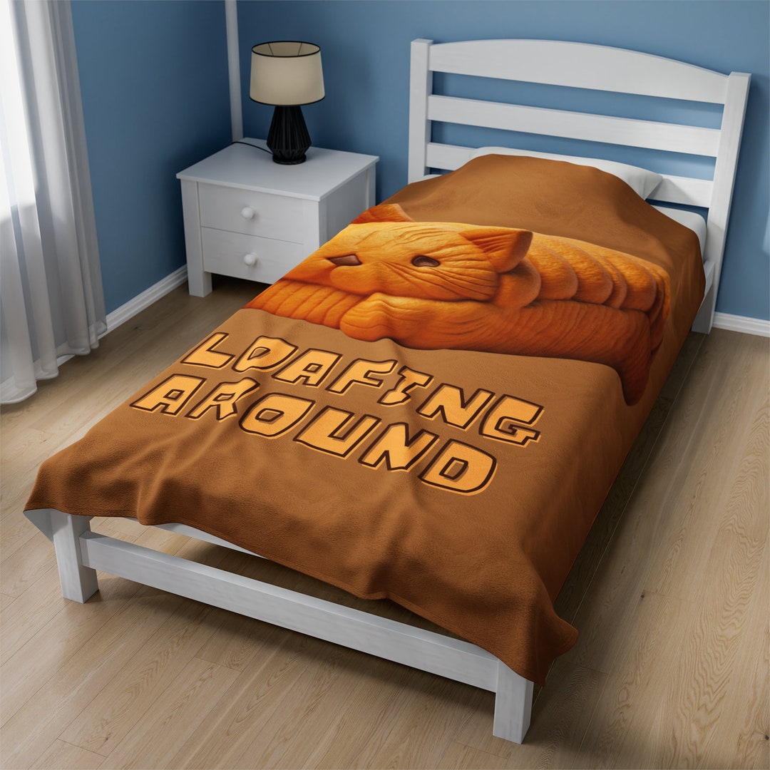 Loafing Around Cat Velveteen Plush Blanket - Etsy
