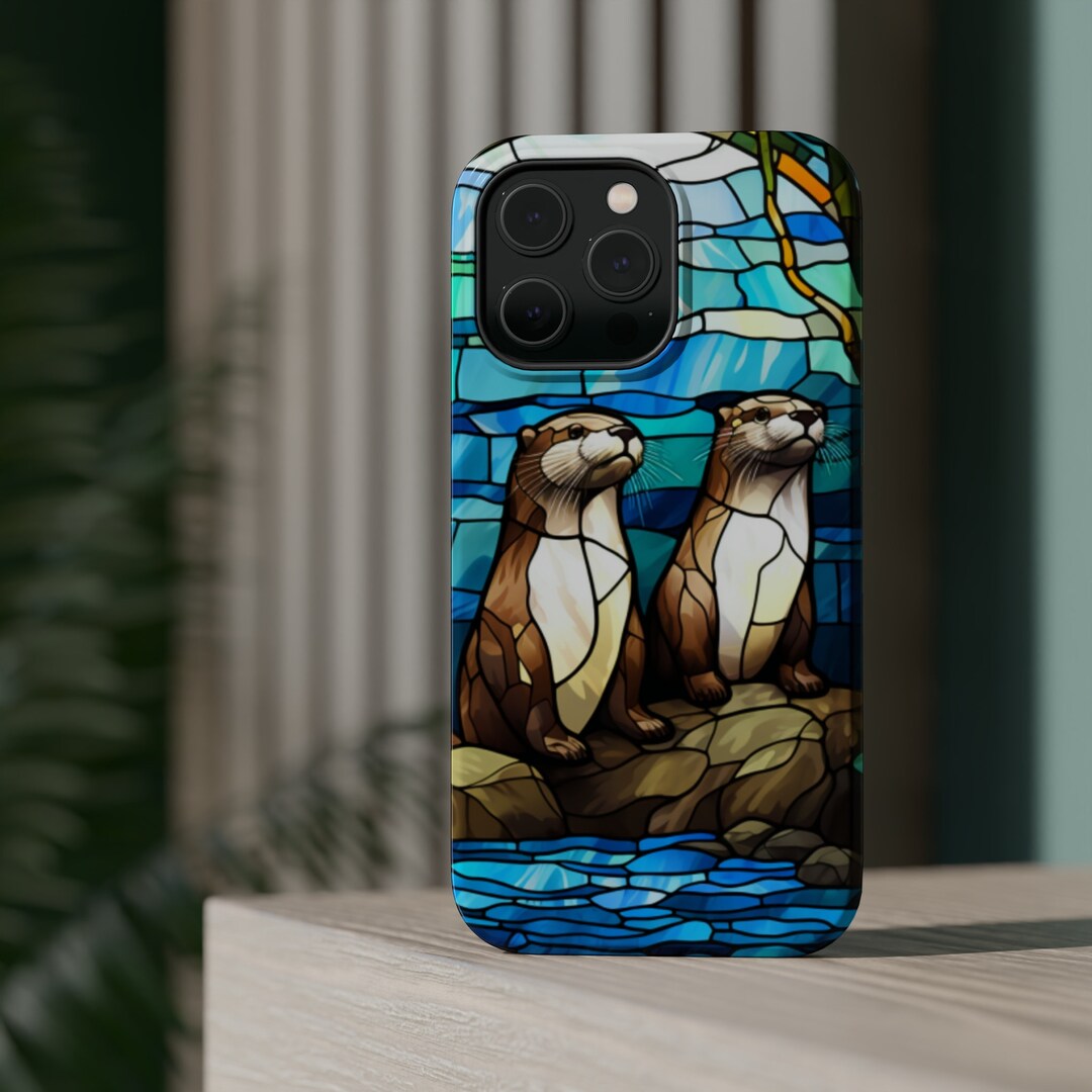 River Otters in Stained Glass Magsafe Tough Cases, Compatibility With ...