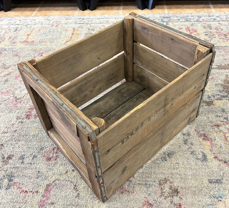 Vintage Wooden Crate - Etsy