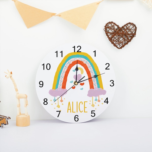 Rainbow Wall Clock - Etsy