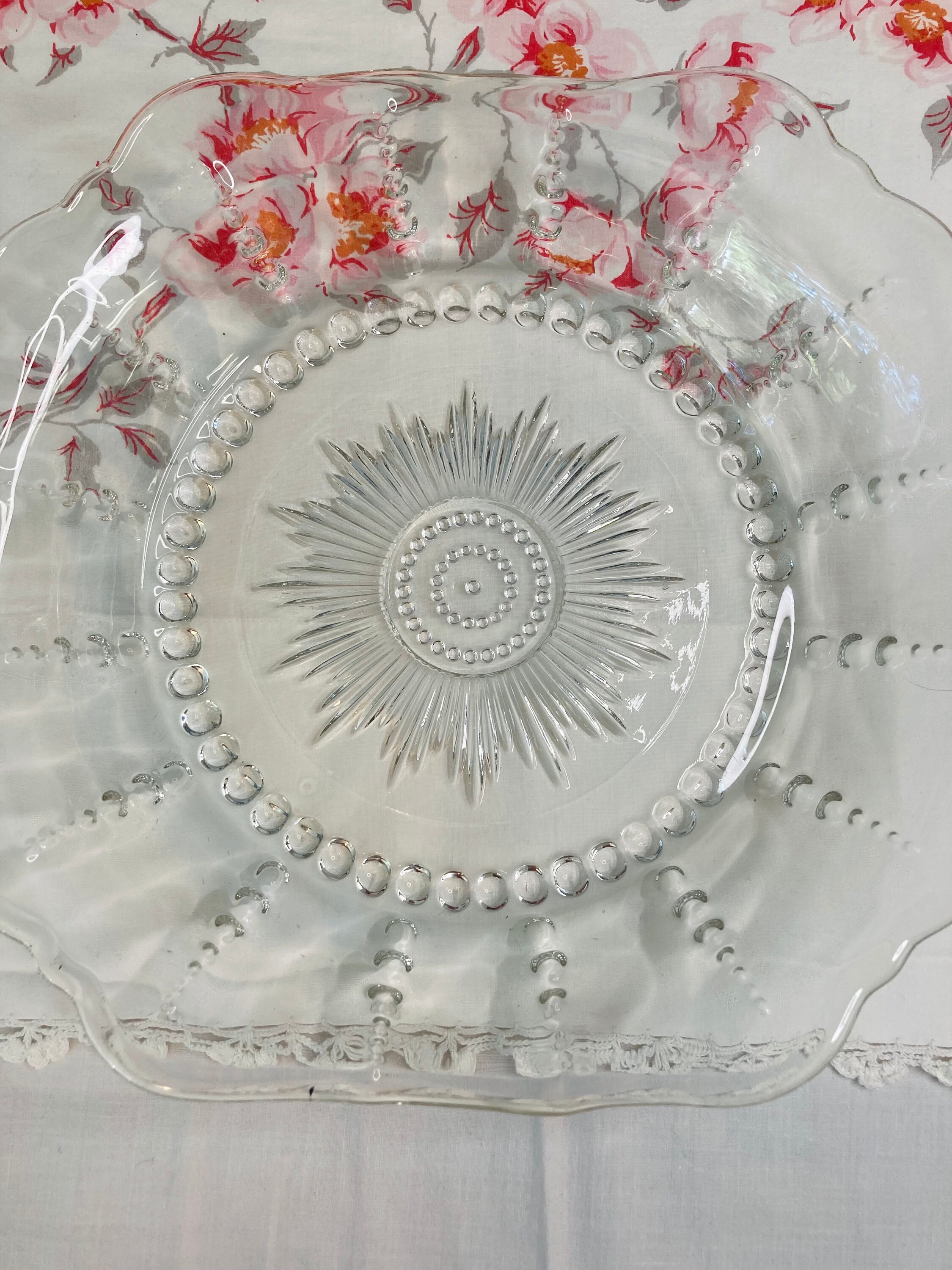 Vintage Federal Glass Columbia Pattern Low Soup Bowls Depression ...