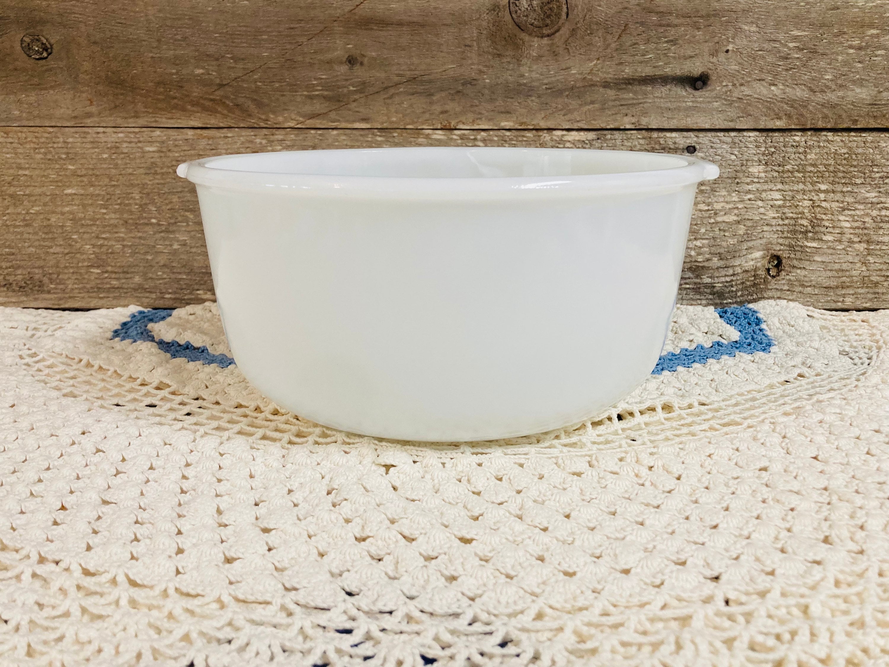 Vintage Glasbake Large Milk Glass Mixing Bowl for Sunbeam 1960s - Etsy
