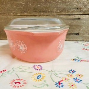 Vintage Pyrex Pink Daisy Casserole Dish 043 1956-1962 - Etsy