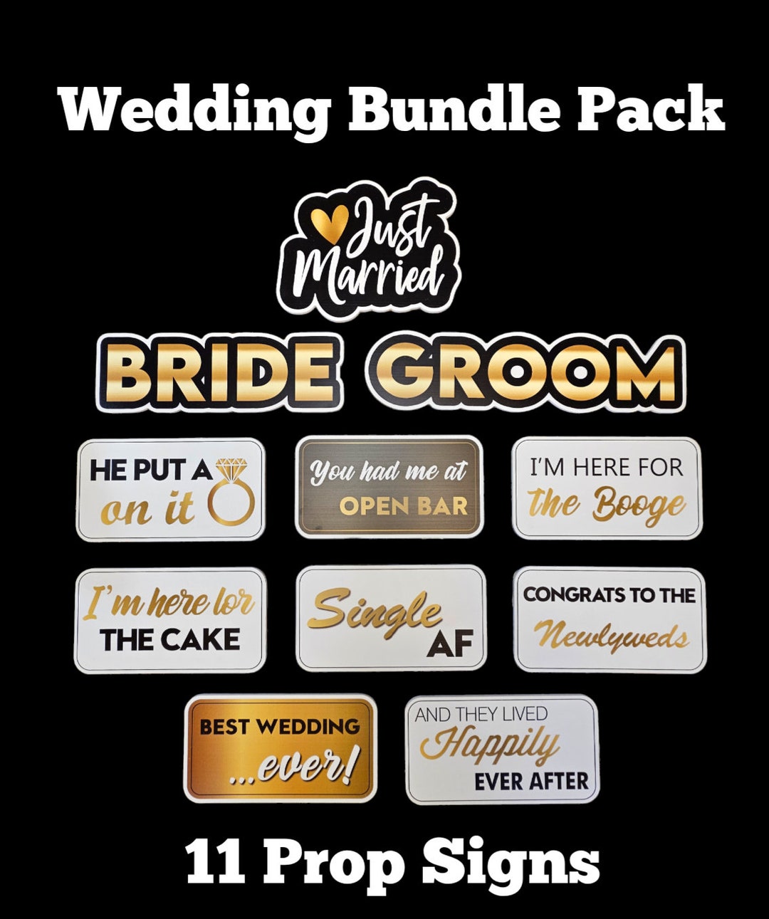 Photo Booth Prop Signs Bundle Pack - Etsy