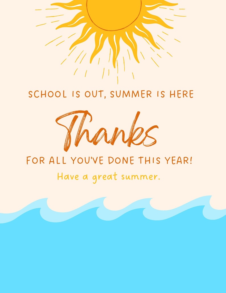 Teacher Summer Tag (png) - Etsy