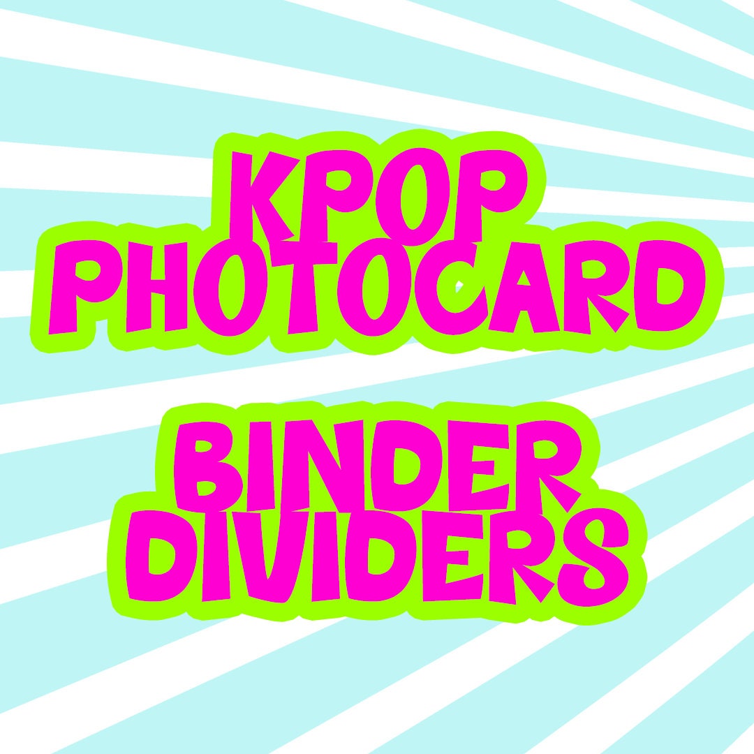 Custom Kpop Photocard Binder Dividers Etsy