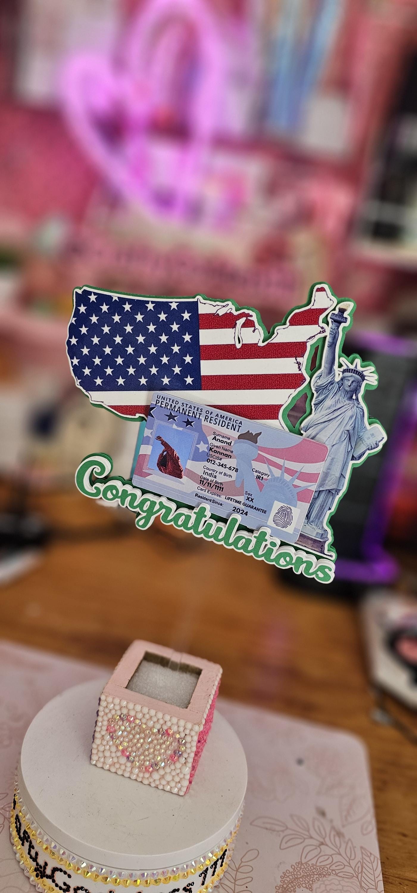 Permanent Resident Cake Topper | Green Card Cake Topper | Custom Cake ...