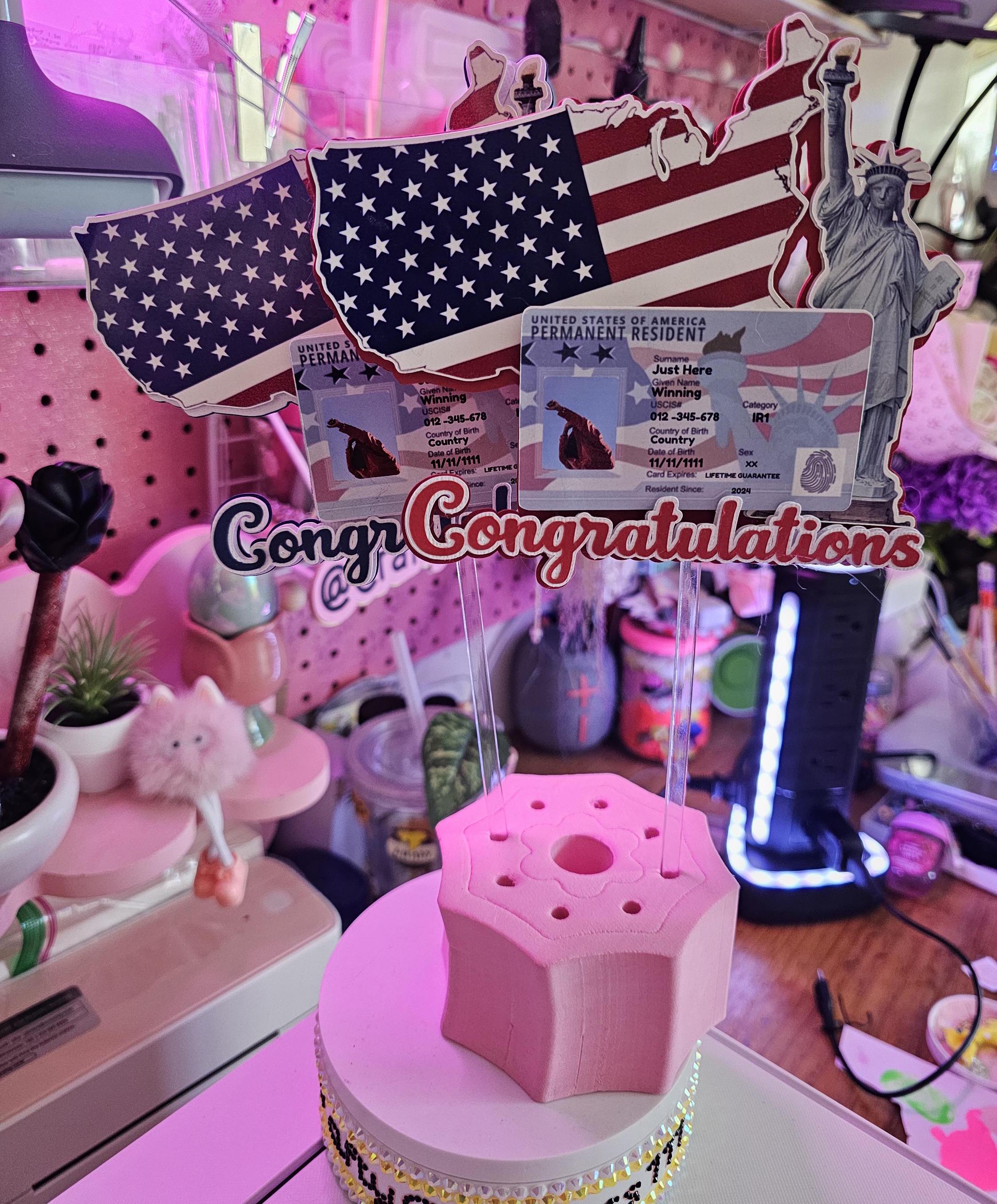 Permanent Resident Cake Topper | Green Card Cake Topper | Custom Cake ...