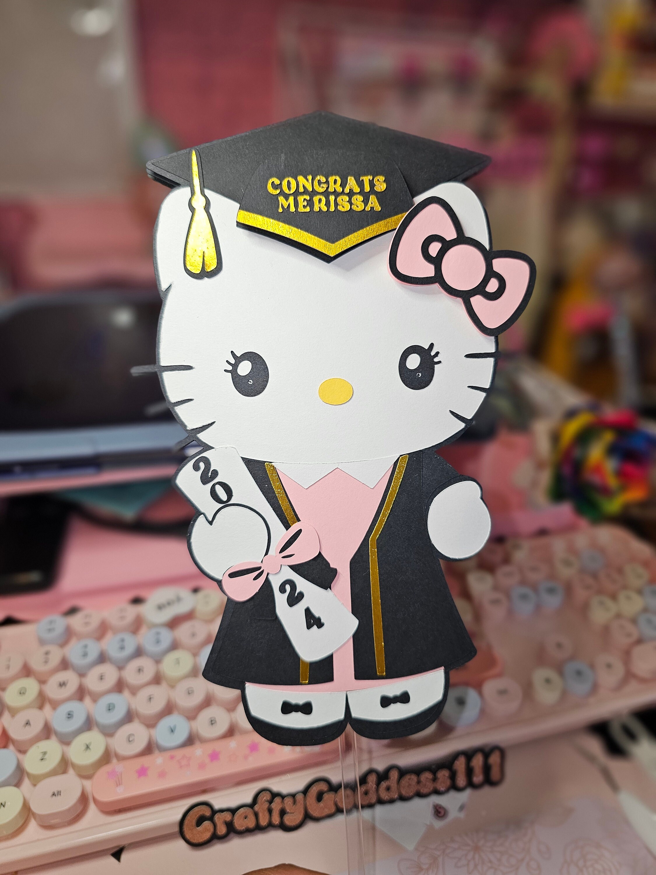 Hello Kitty Graduation Cake Topper, 8 X 5 Inch, Custom Cake Topper - Etsy