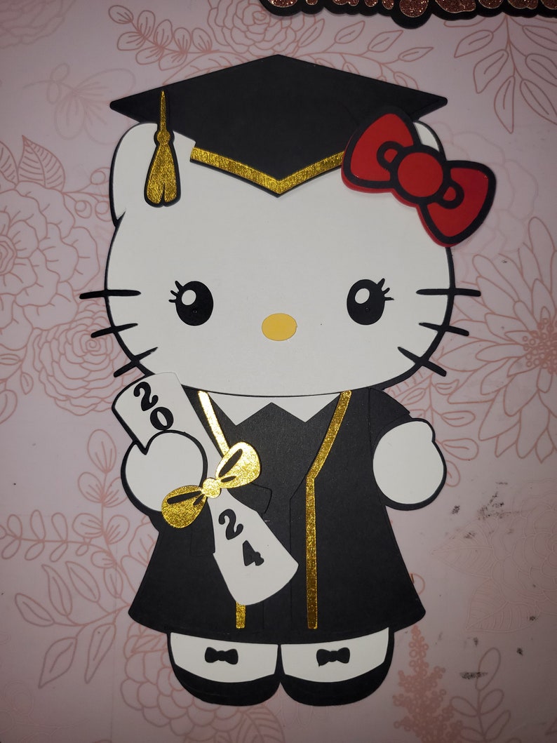 Hello Kitty Graduation Cake Topper, 8 X 5 Inch, Custom Cake Topper - Etsy